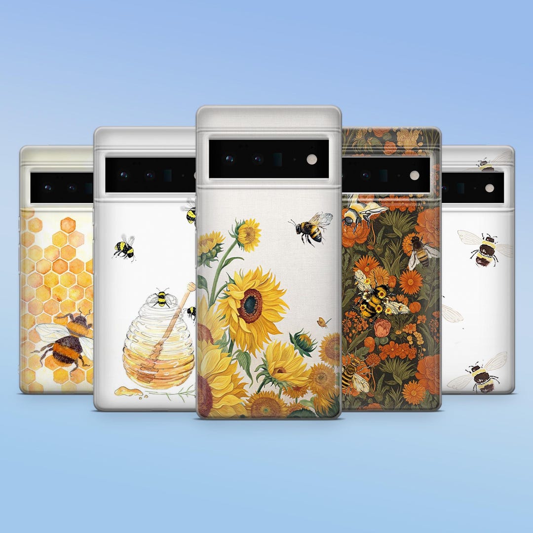 Honey Bee Phone Case Honeycomb Sunflower Worker Bee Cover for iPhone ...