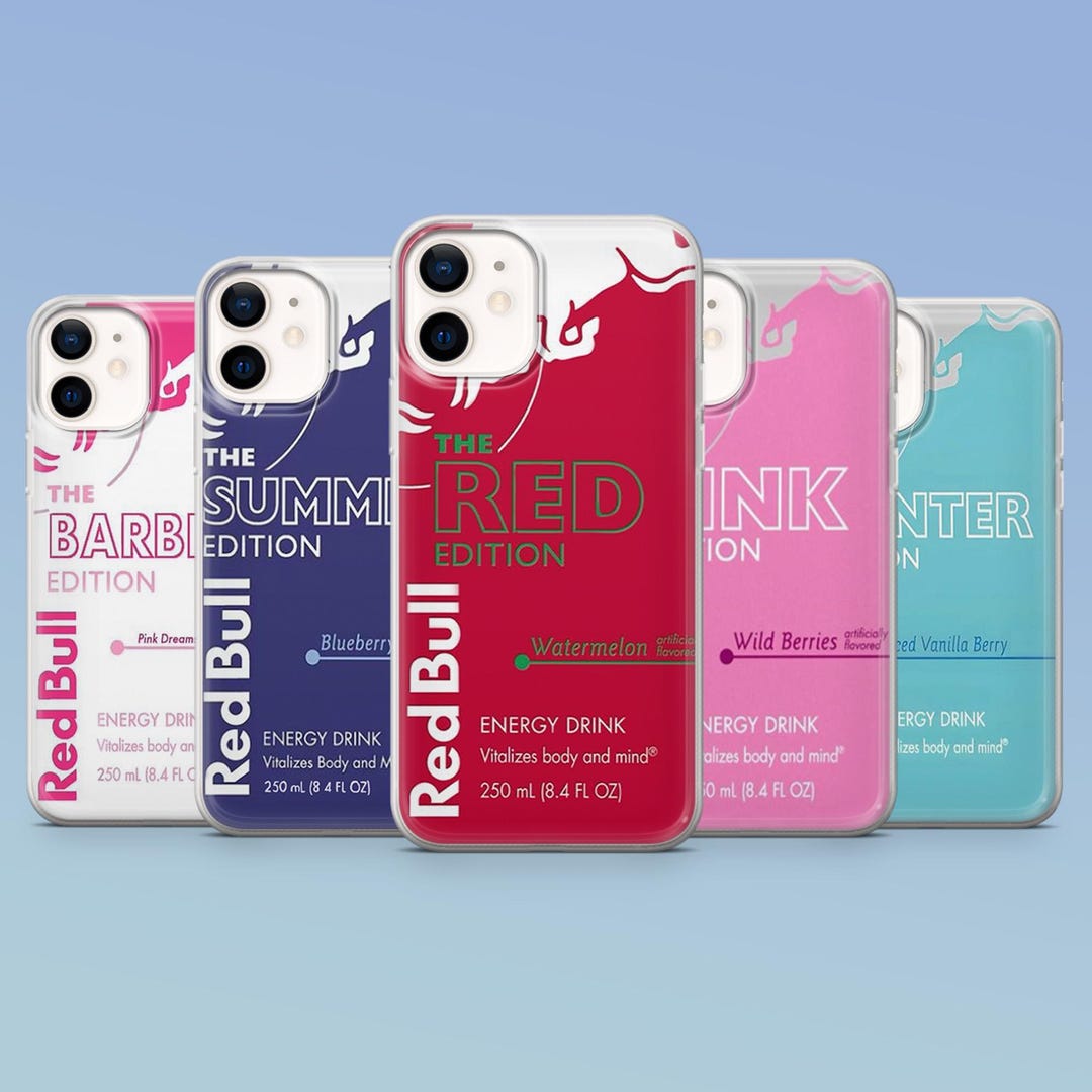 Red Bull Phone Case Energy Drink Cover for iPhone 16pro, 16E, 15, 14,13 ...
