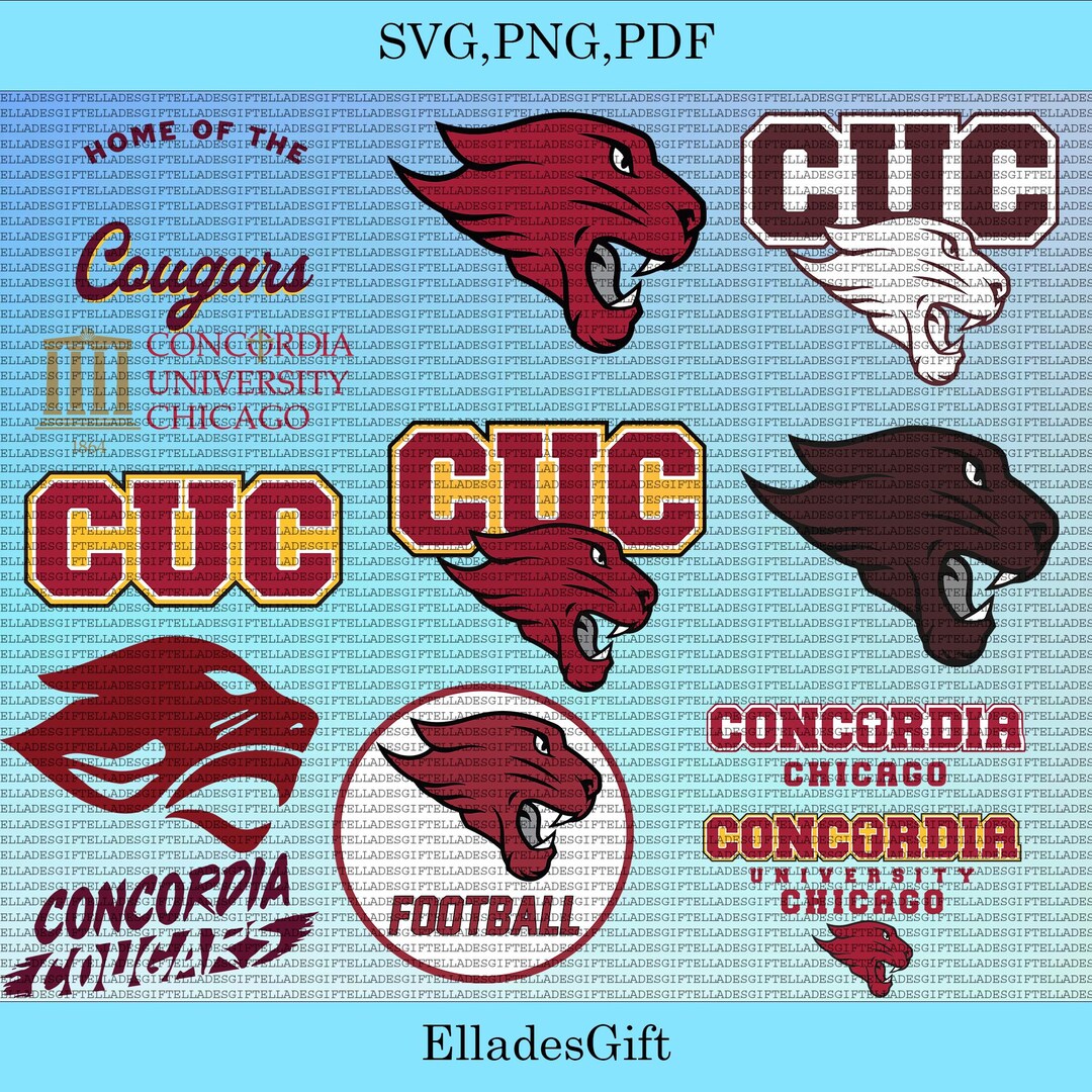 Layered Concordia University SVG, Chicago Cougars SVG, Athletics ...