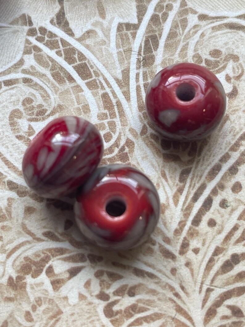 Lampwork Round Red Saucer and Spacer Beads Lot of 8 Beads - Etsy