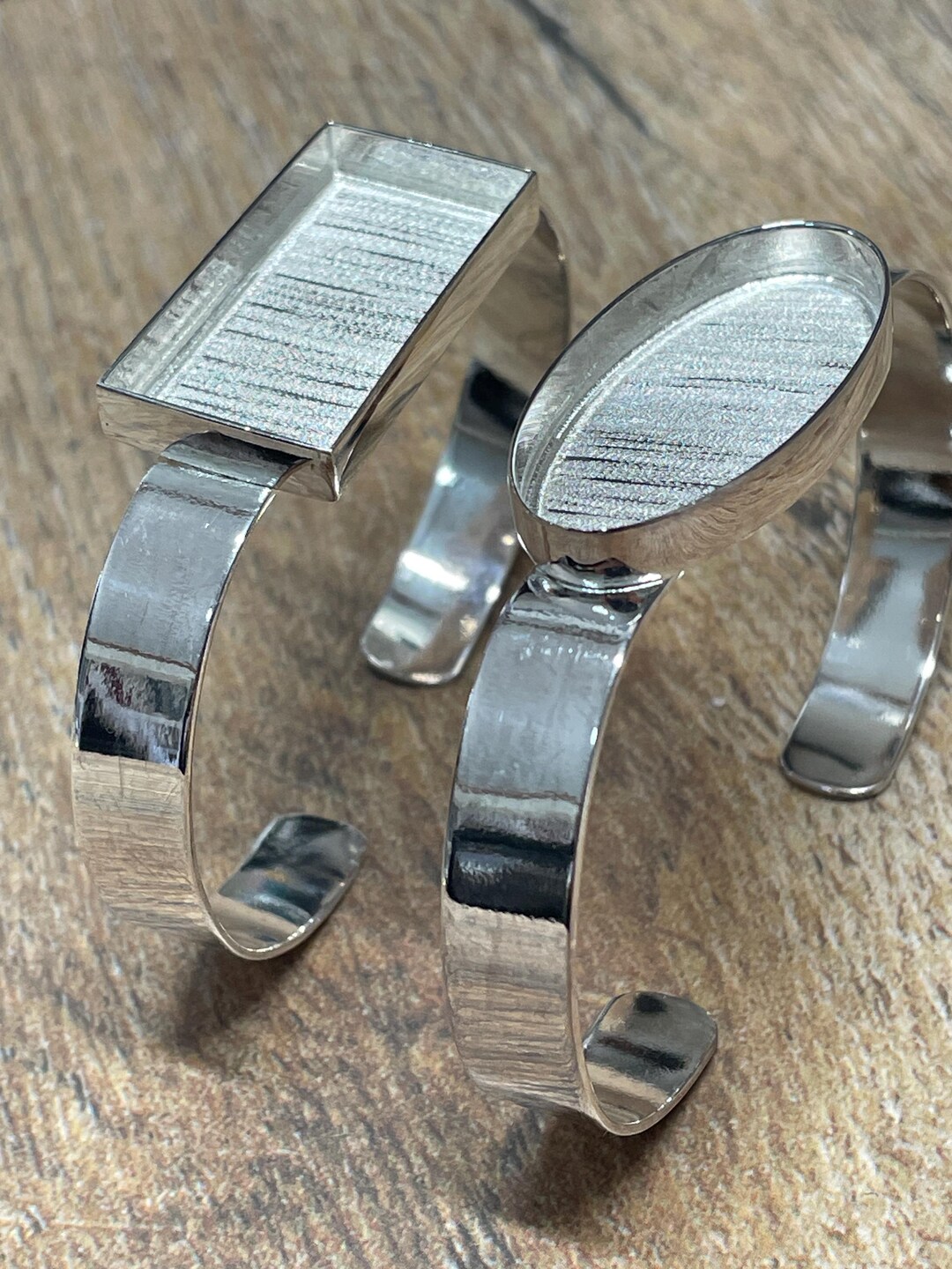Large Oval or Rectangle Bezel Adjustable Bracelet Setting - Etsy