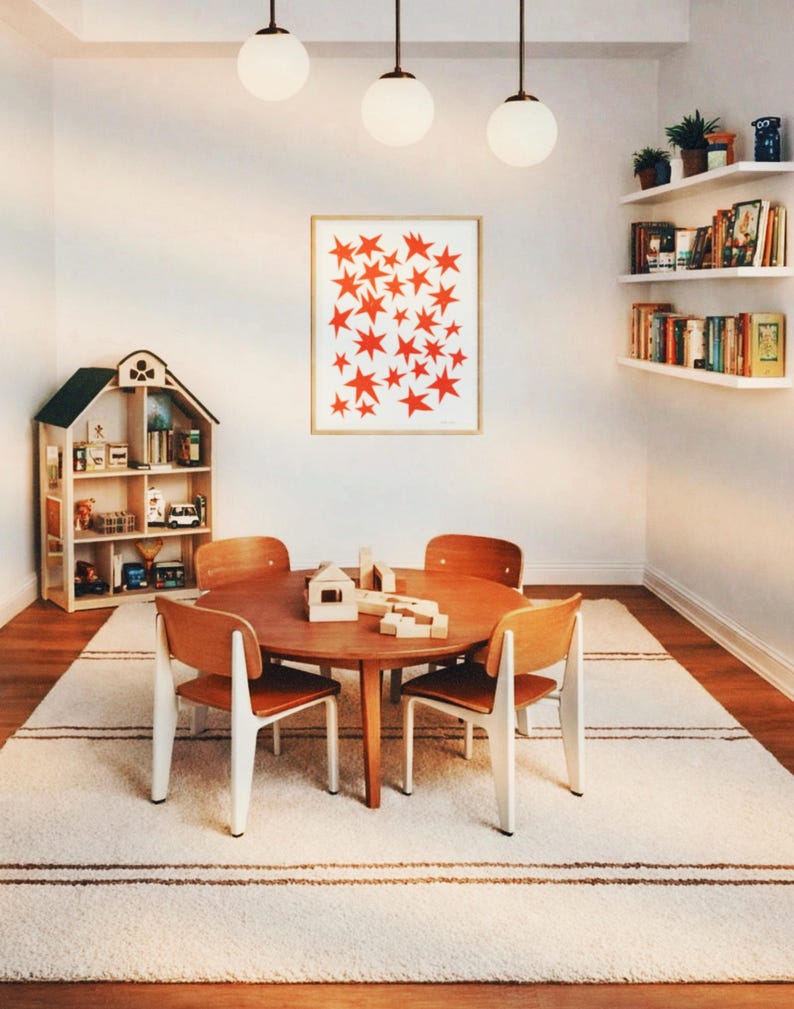 Hand Painted Star Art Print – Mid Century Modern Wall Decor Artwork ...