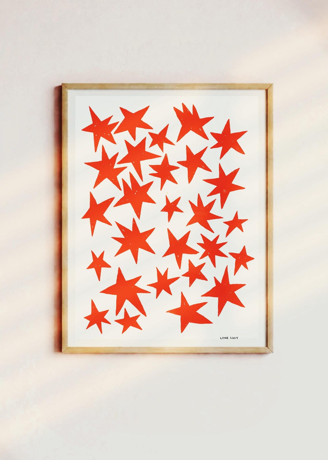 Hand Painted Star Art Print – Mid Century Modern Wall Decor Artwork ...