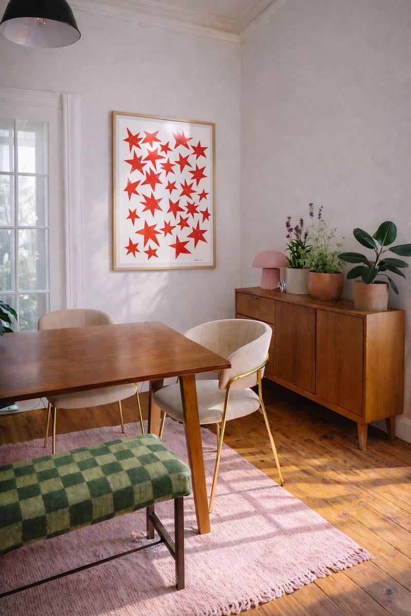 Hand Painted Star Art Print – Mid Century Modern Wall Decor Artwork ...