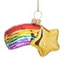 Rainbow Shooting Star Shaped Bauble Glass Christmas Decoration Hanging ...