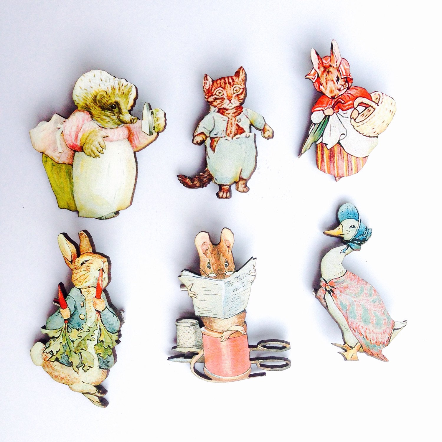 Lady Mouse Beatrix Potter Wooden Brooch Pin Gift Laser Cut Birthday ...
