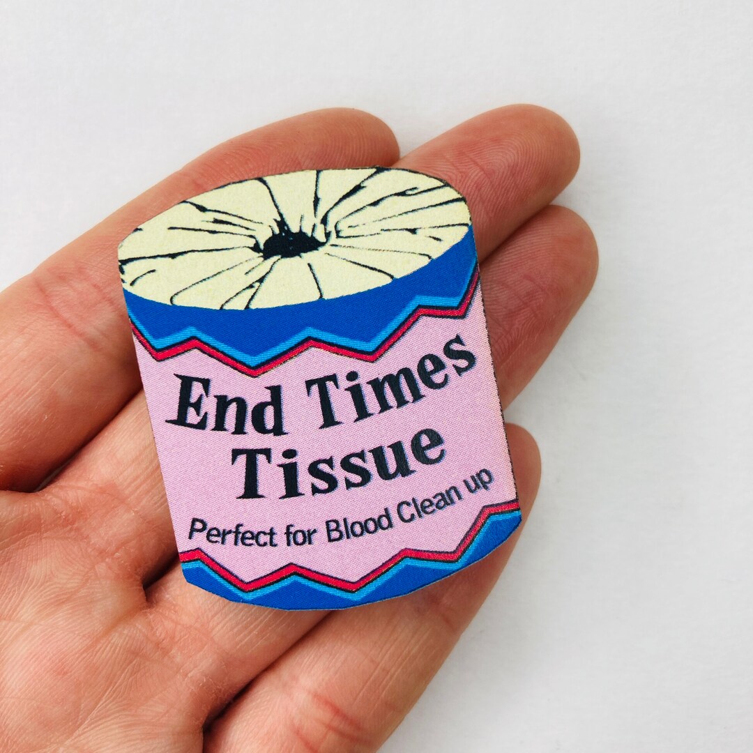 Toilet Roll Paper End Times Tissue Joke Brooch Laser Cut Wooden Brooch ...