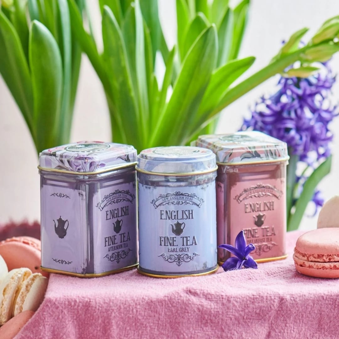 Vintage Floral Pastel Set of 3 Tea Tins Loose Leaf Tea Selection ...