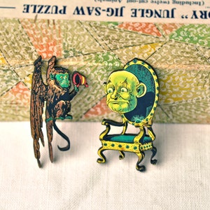 Flying Monkey From the Wizard of Oz Wooden Brooch Pin Birthday ...