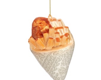 Fish & Chips Shaped Bauble Christmas Tree Decoration Ornament Food ...