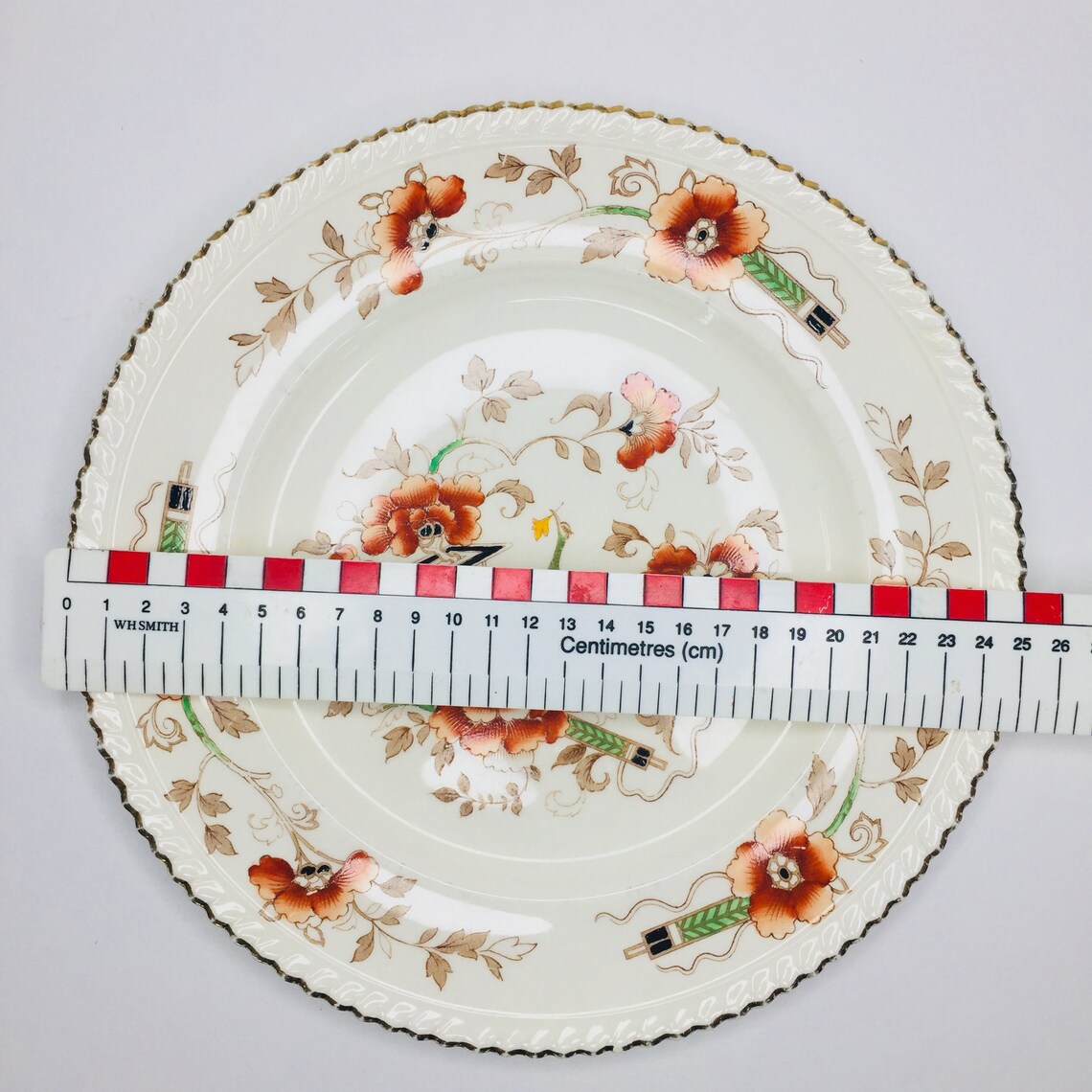 Hand-painted 1940s Dinner Display Plate Orange Brown Green - Etsy