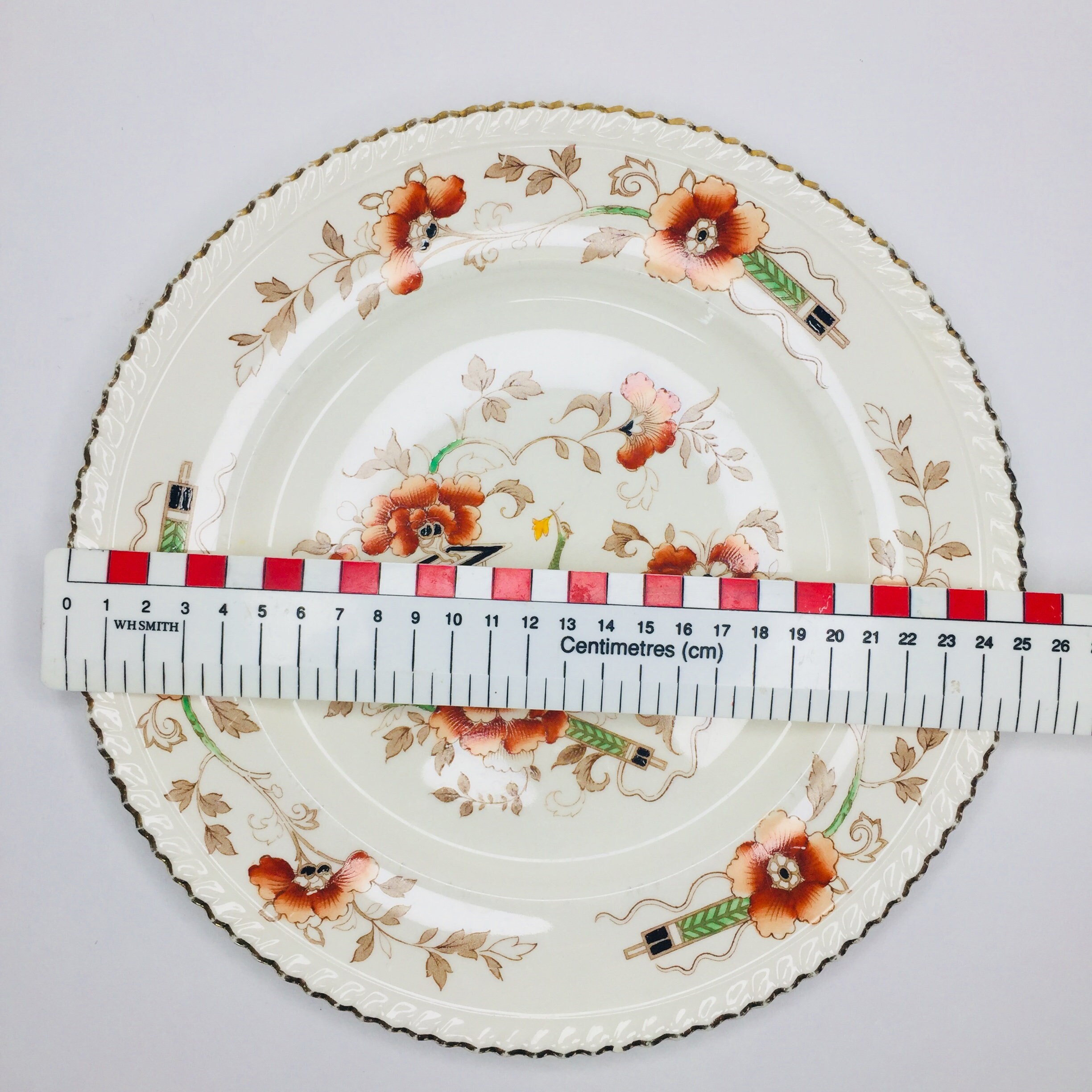 Hand-painted 1940s Dinner Display Plate Orange Brown Green | Etsy