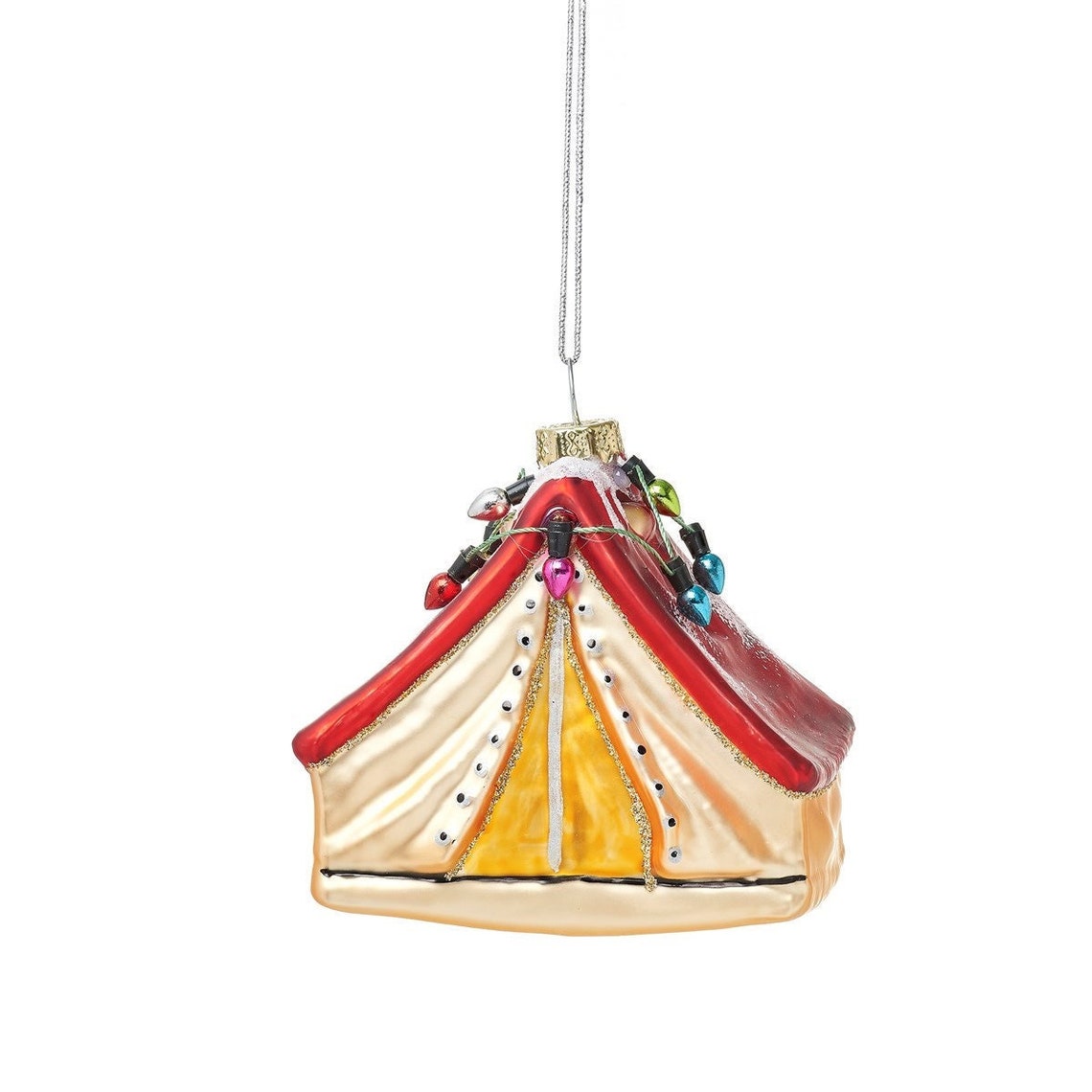 Tent Shaped Bauble Glass Christmas Decoration Yellow Red - Etsy