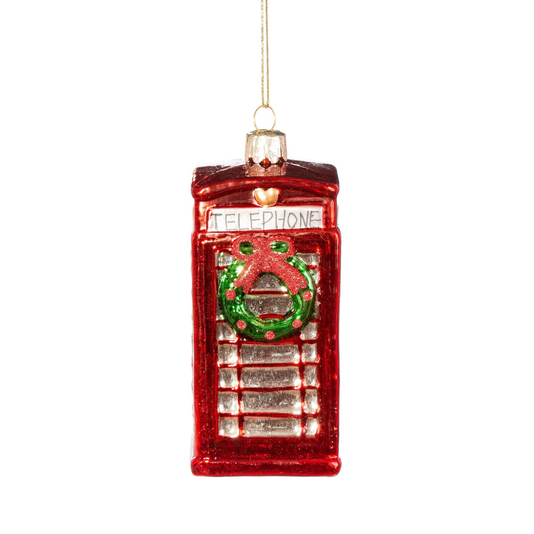 Phone Box With Wreath Shaped Bauble Red Green Glass Christmas ...