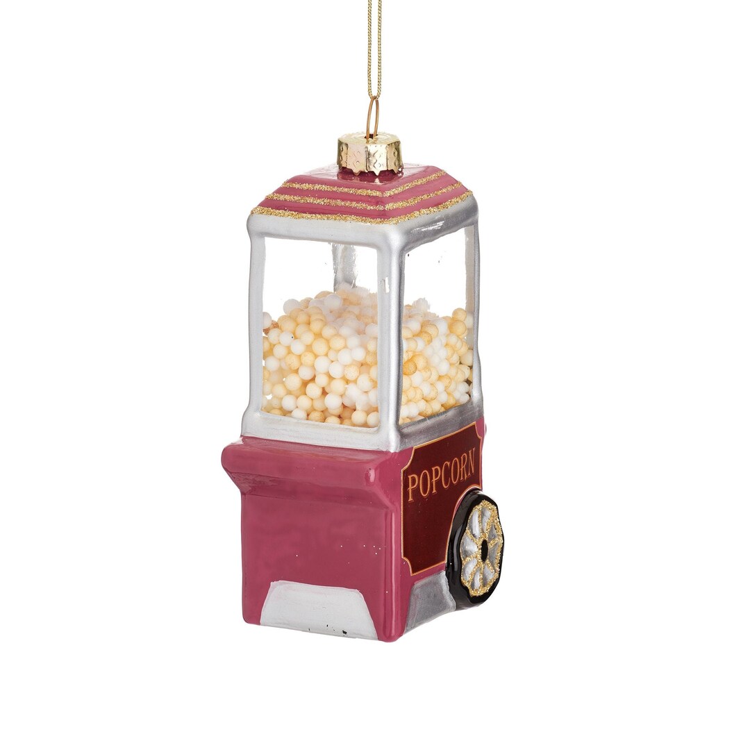 Popcorn Stand Shaped Bauble Red Gold Glass Christmas Decoration Hanging ...
