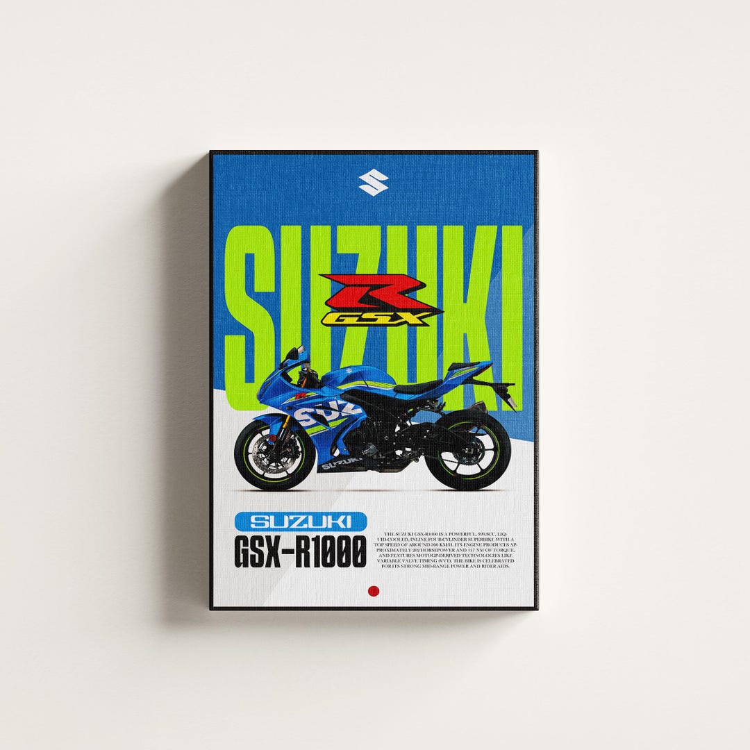 Suzuki GSX-R1000 Poster | Sportbike Wall Art | Motorcycle Canvas | GSXR ...