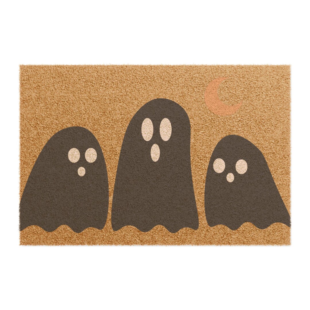 Spooky Ghost Coir Doormat - Halloween Welcome Mat - Etsy