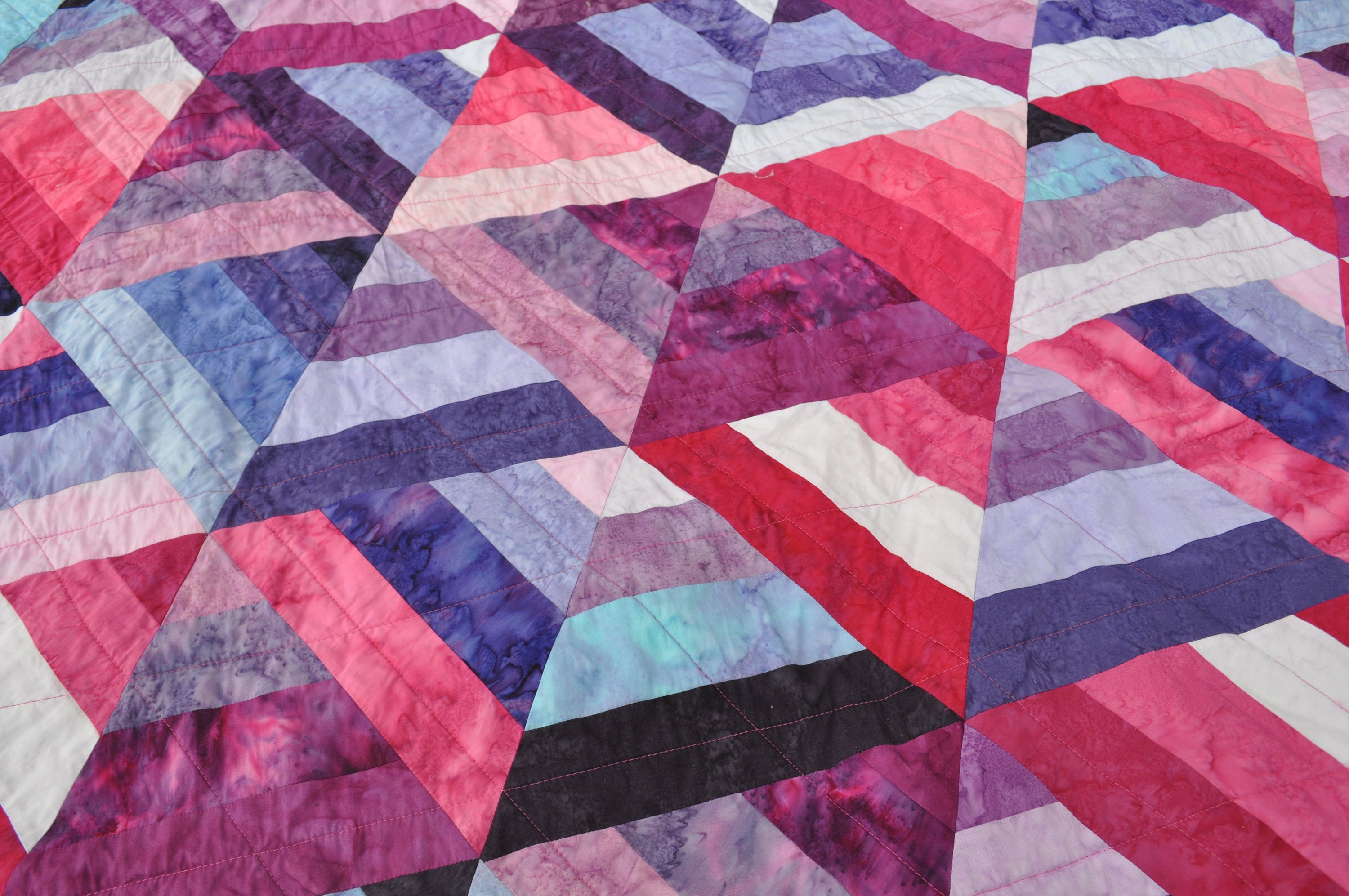 The Batik Triangle Strips Quilt - Etsy