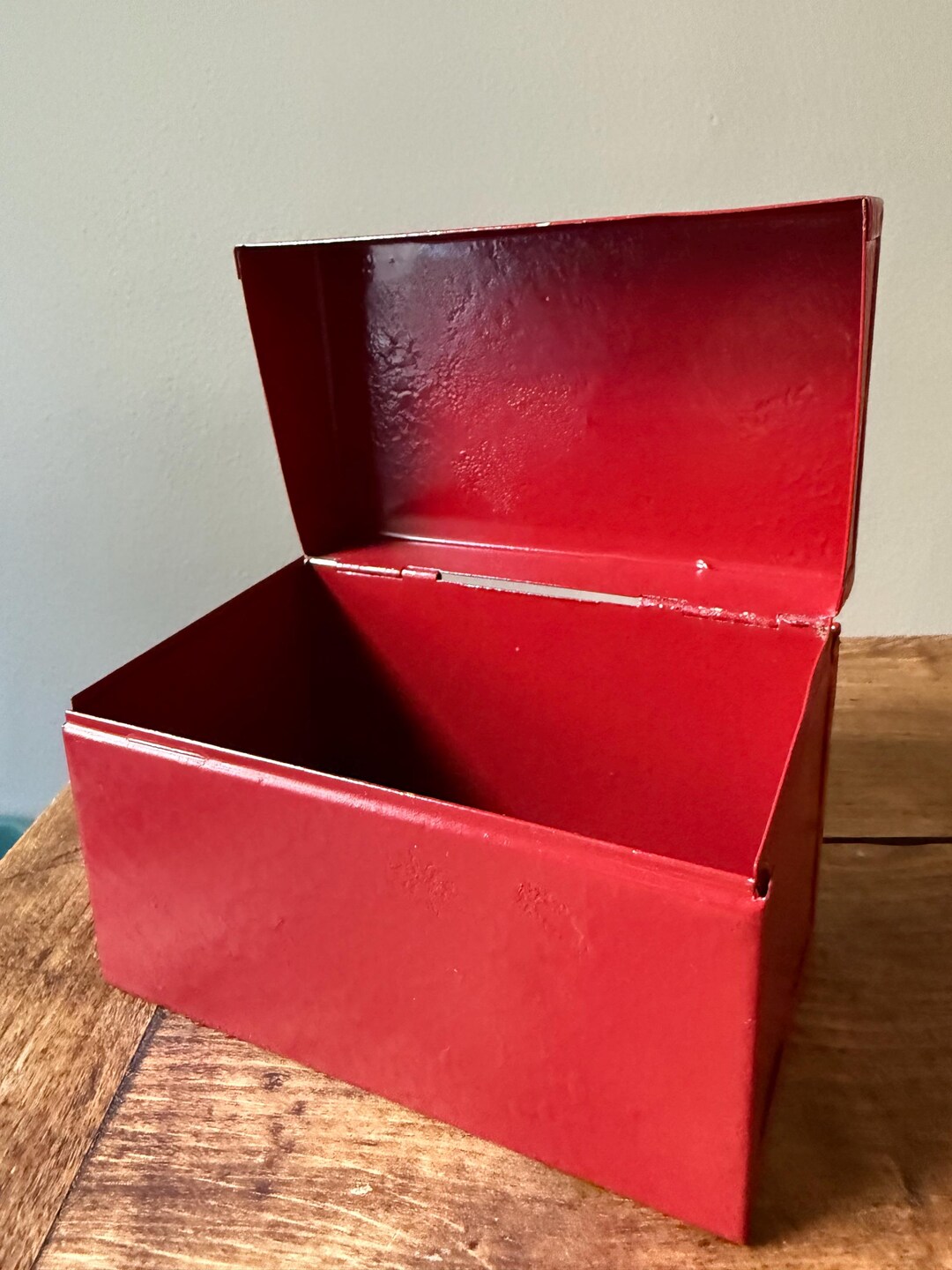 Vintage Red Metal Recipe Box 3x5 Index Card Holder - Etsy