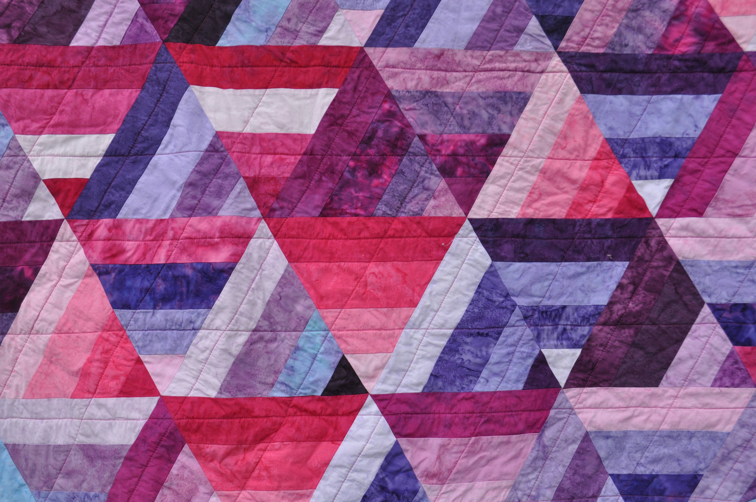 The Batik Triangle Strips Quilt | Etsy