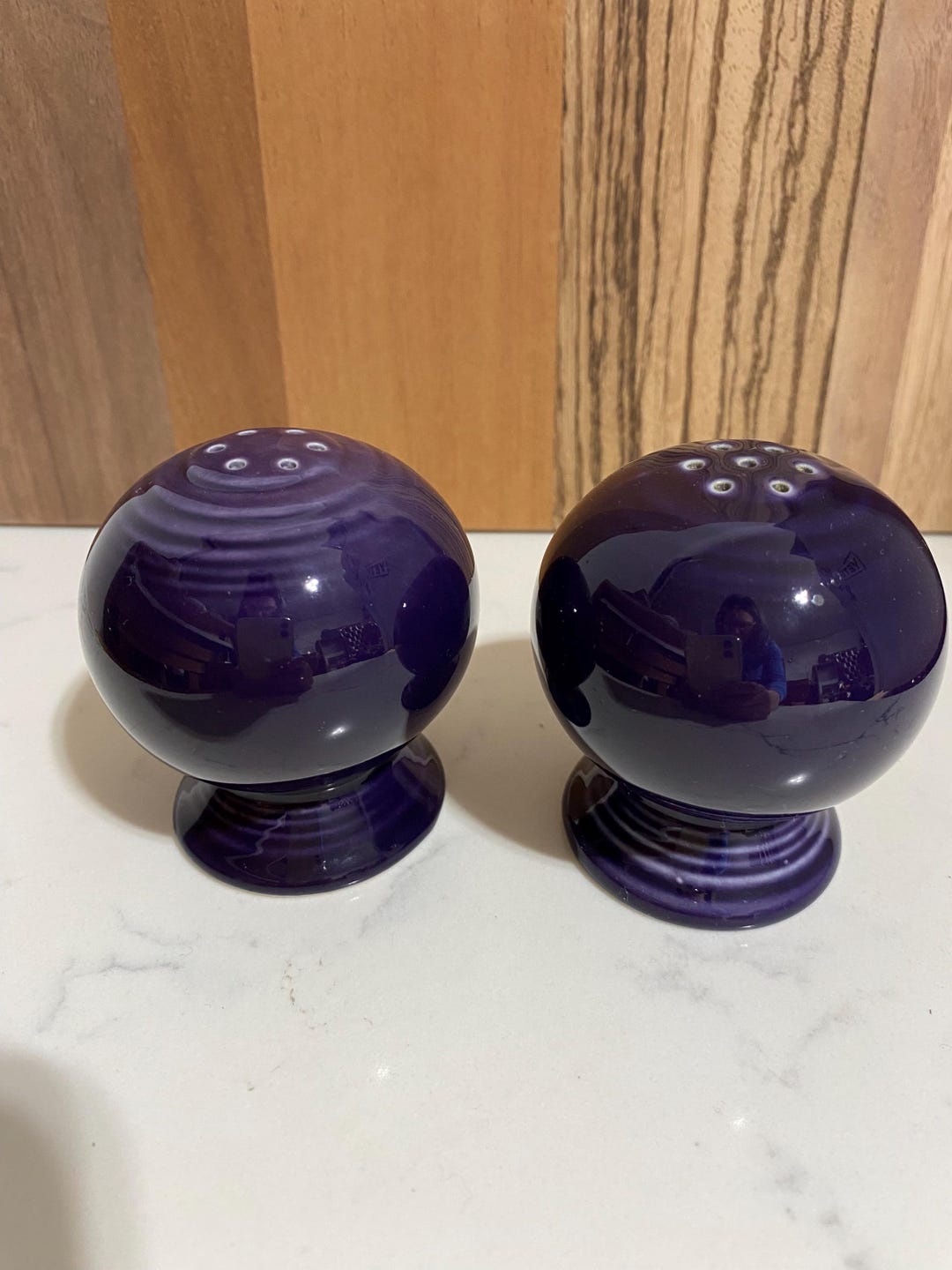 Vintage Fiesta Salt and Pepper Shaker Set in Plum Purple - Etsy