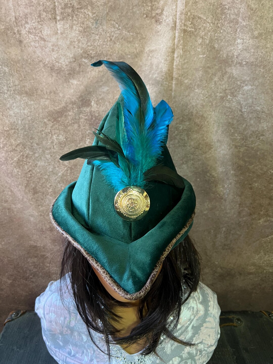 Emerald Green Bycoket Robin Hood Hat With Feather – Renaissance ...