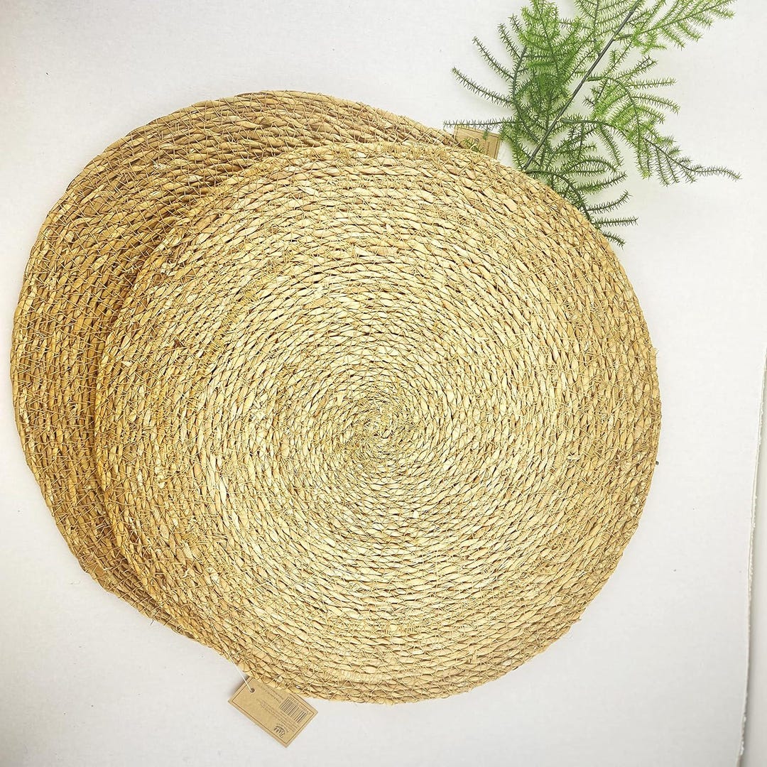 Handwoven Natural Seagrass/jute Round Placemats - 35cm, Heat-resistant ...