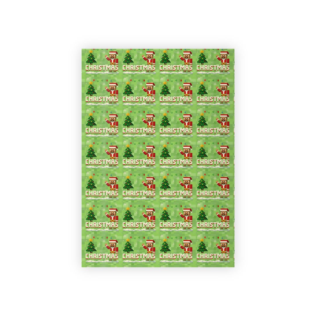 Minecraft Christmas Wrapping Paper Roll, Gift Wrap Roll - Etsy