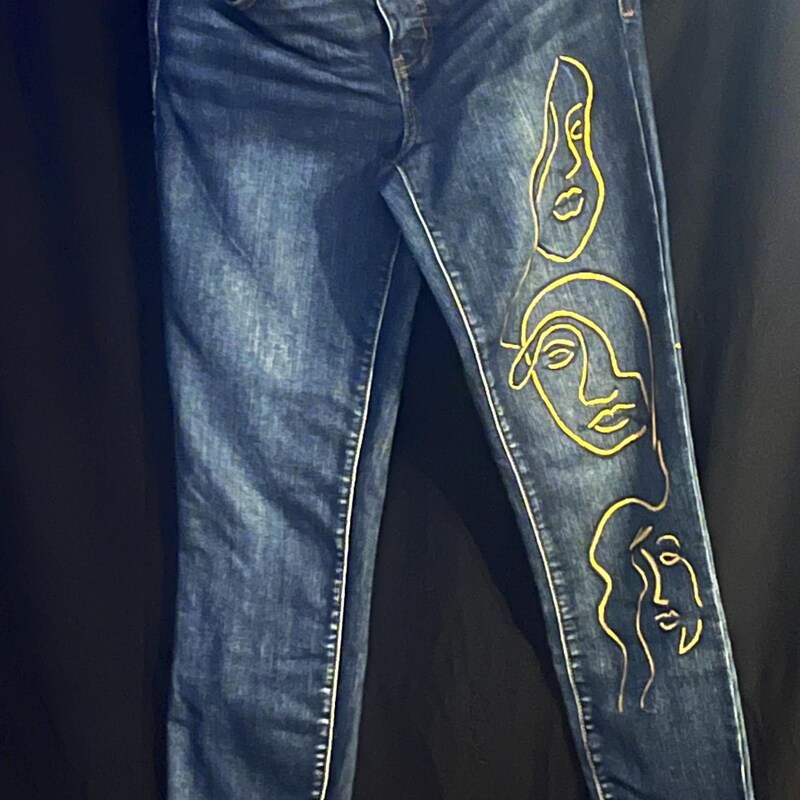 Hand Painted Jeans - Etsy