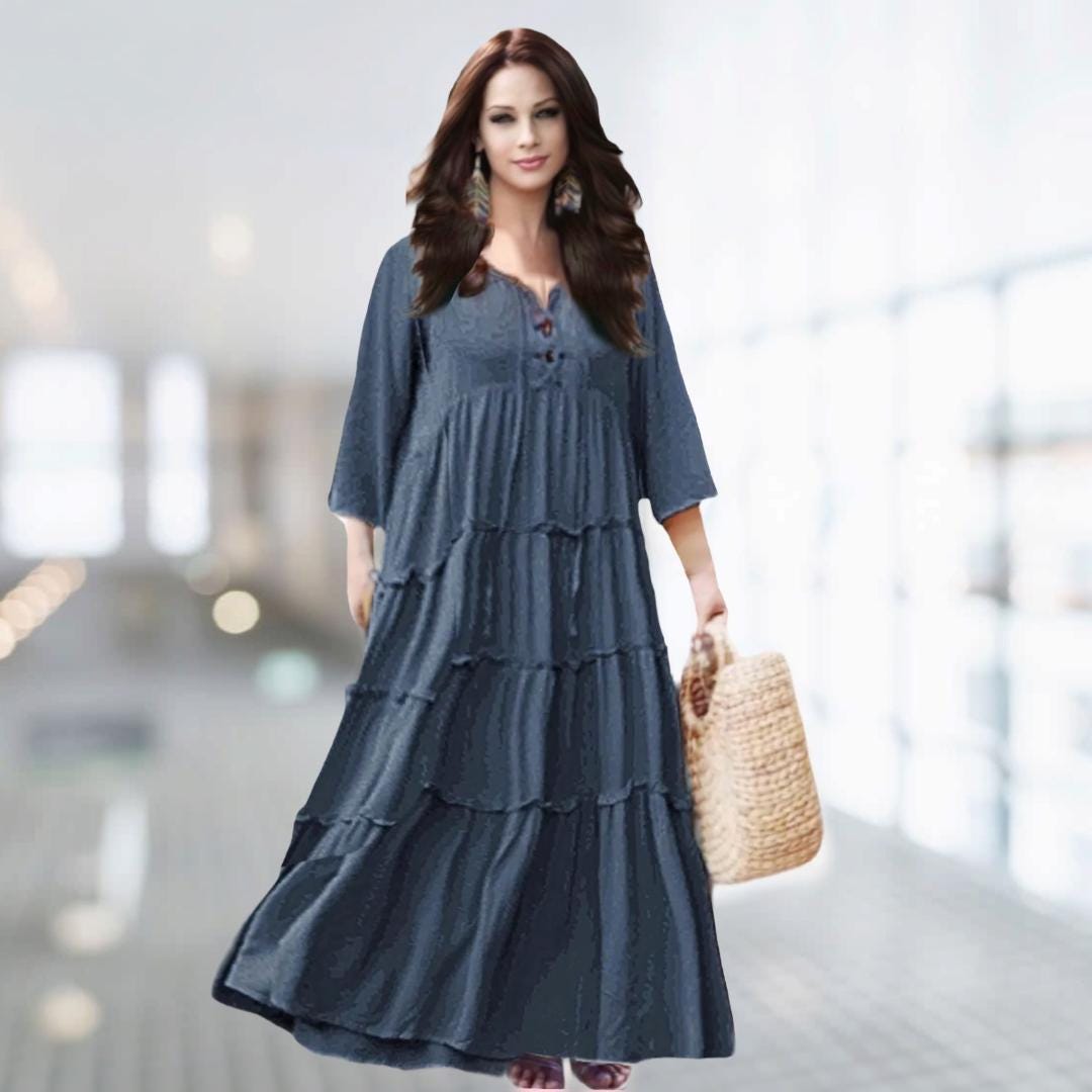 Plus Size, Boho Kleid, Cottagecore Maxi Kleid, Plus Größe, Fashion ...