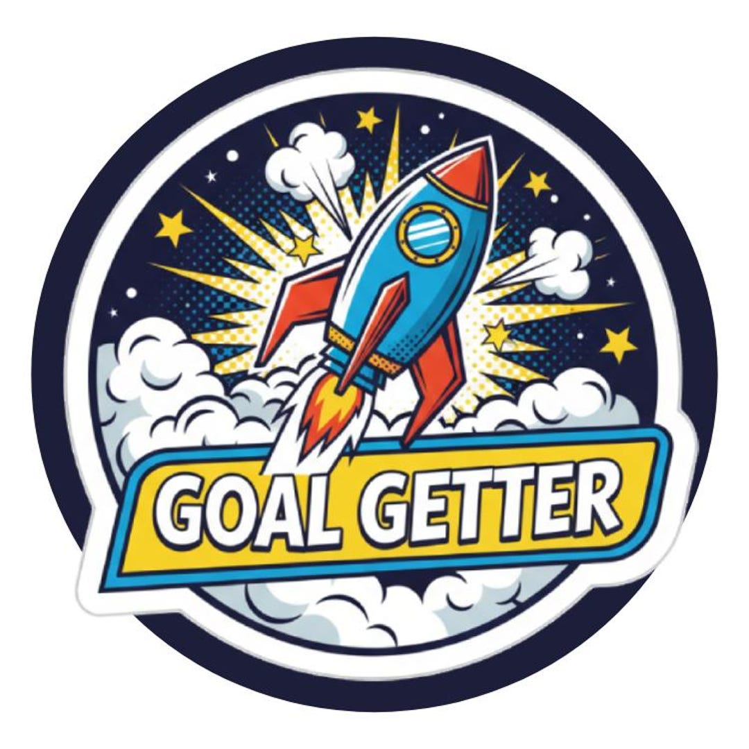 Goal Getter Rocket Sticker: Trendy Vinyl Decal for Laptop, Water Bottle ...