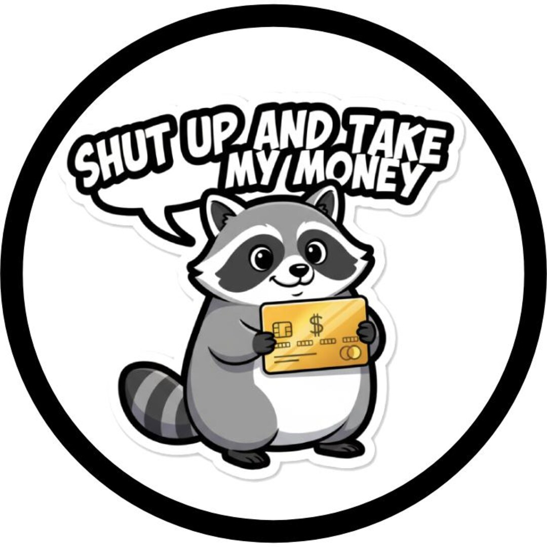 Funny Raccoon Credit Card Meme Sticker - Trendy Vinyl Decal - Etsy