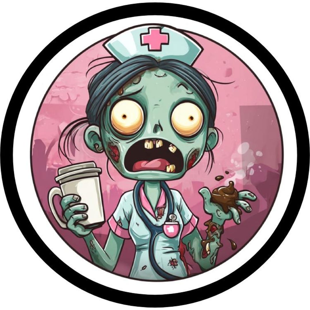 Zombie Nurse Vinyl Sticker: Funny Medical RN LPN CNA Decal - Etsy