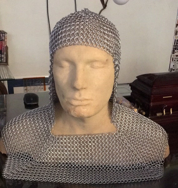 Chainmaille Medieval Knights Coif Erika Collection - Etsy