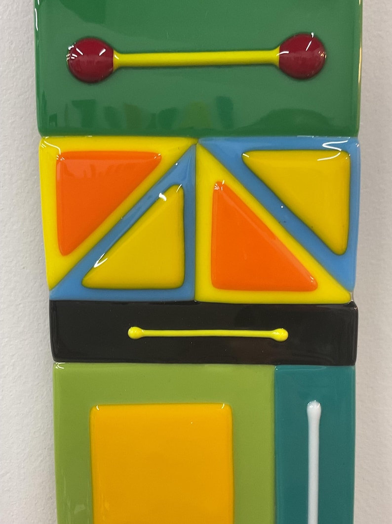 Colorful Fused Glass Wall Art – Geometric Panel Set - Etsy