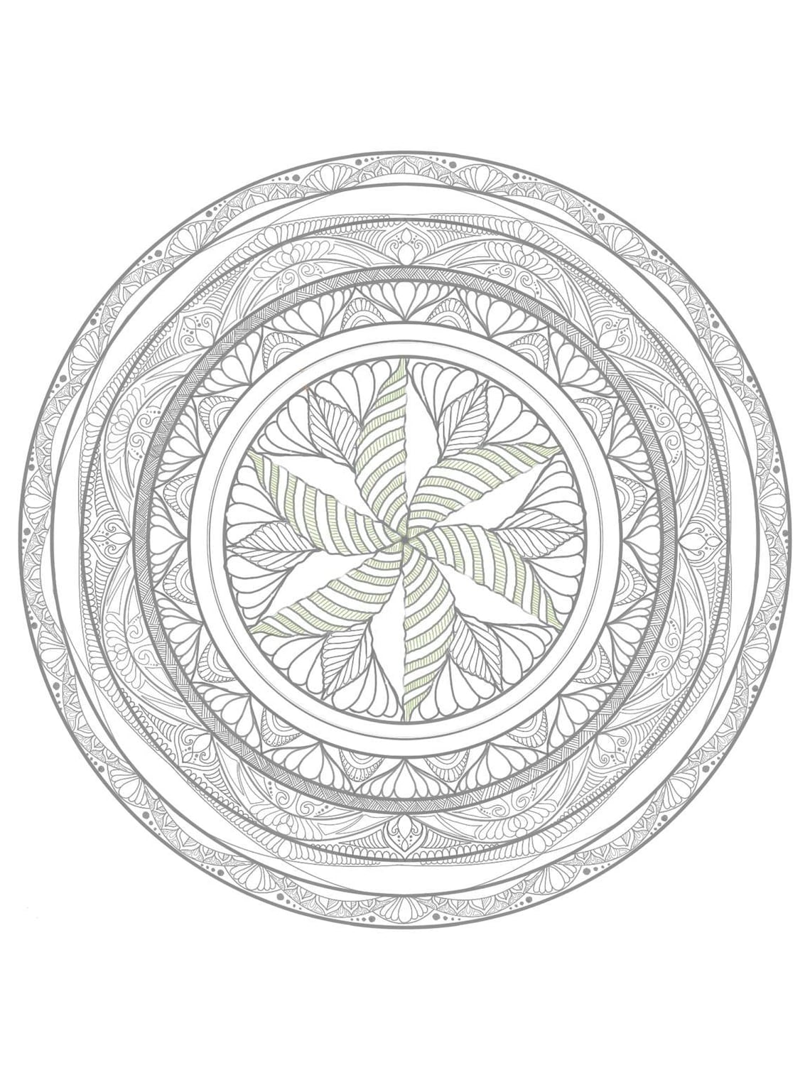Black & White Mandala Coloring Page – Printable Meditation Art, DIY ...