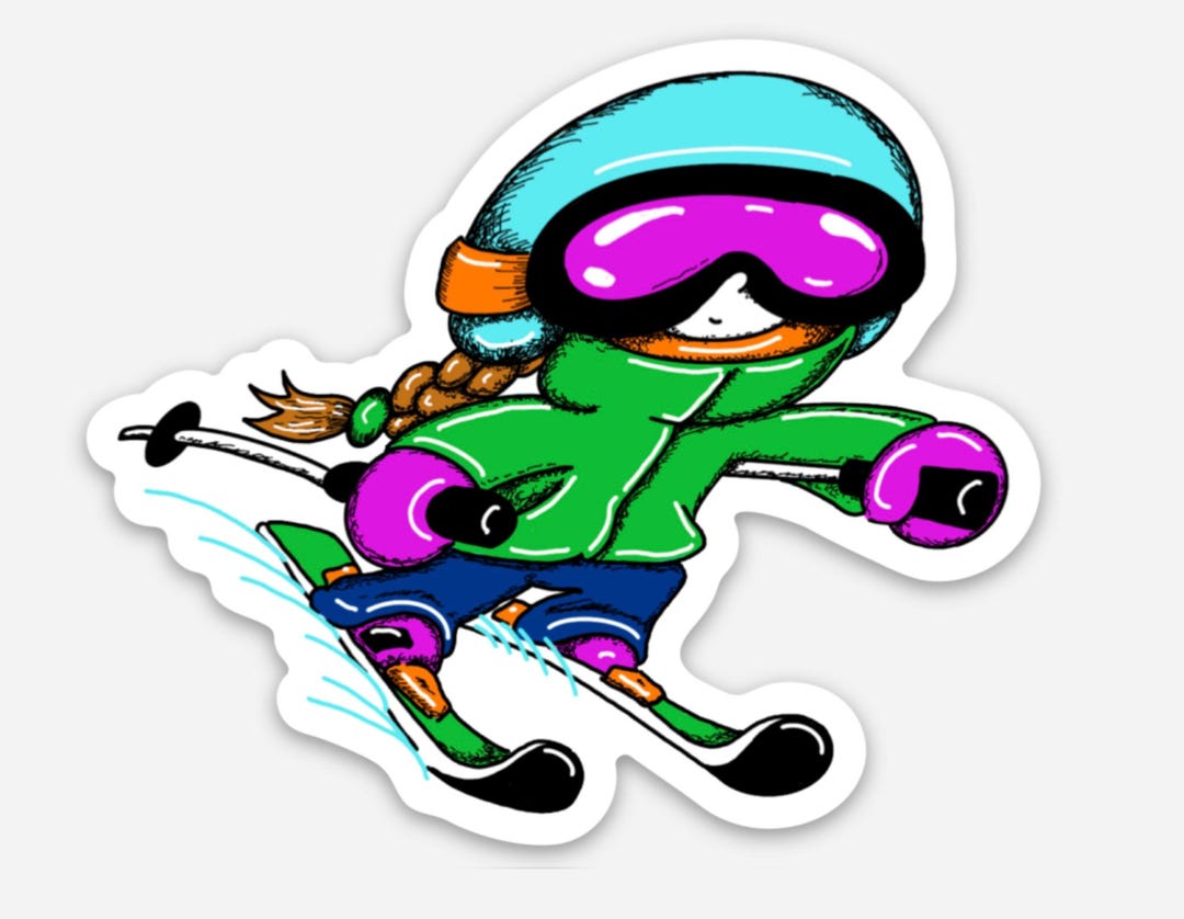 Ski Girl Sticker- Weatherproof - Vinyl Sticker - Vinyl Decal - Water ...