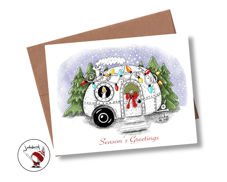 Christmas Camper - Trailer - Season’s Greetings - Christmas Card ...