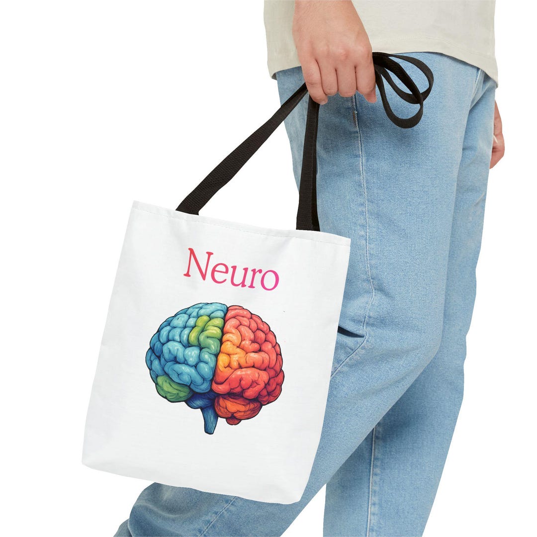Neuro Brain Tote Bag | Colorful Neuroscience Illustration - Etsy