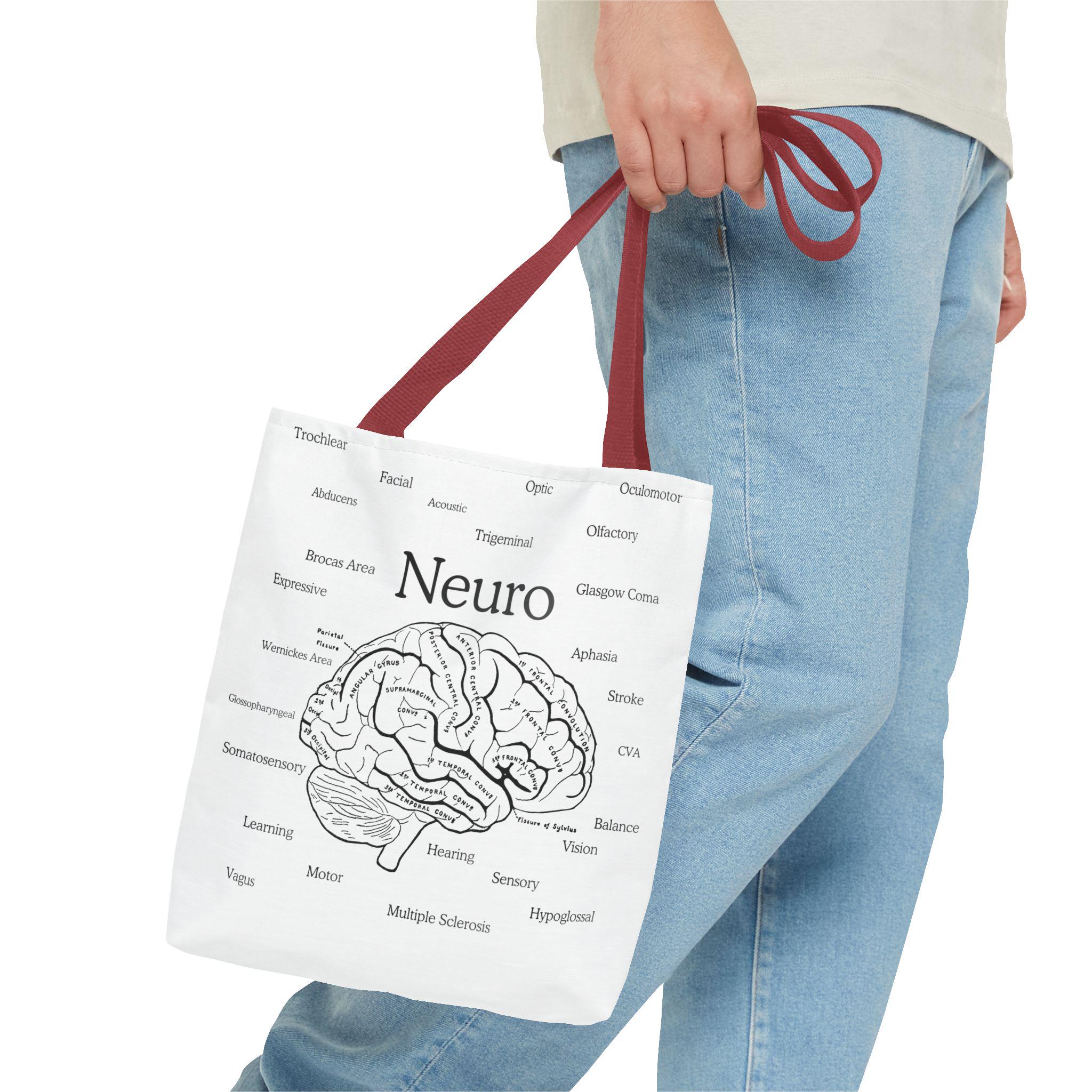 Neuro Brain Anatomy Tote Bag | Neurology Diagram, Medical Illustration ...