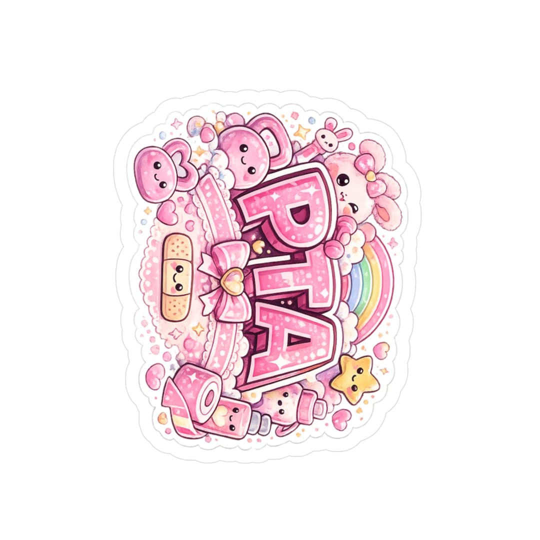 Kawaii Pink PTA Sticker | Kiss-cut Vinyl Decal - Etsy