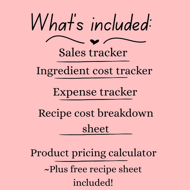 Bakery Business Spreadsheet | Pricing, Costs, Tracker - Etsy