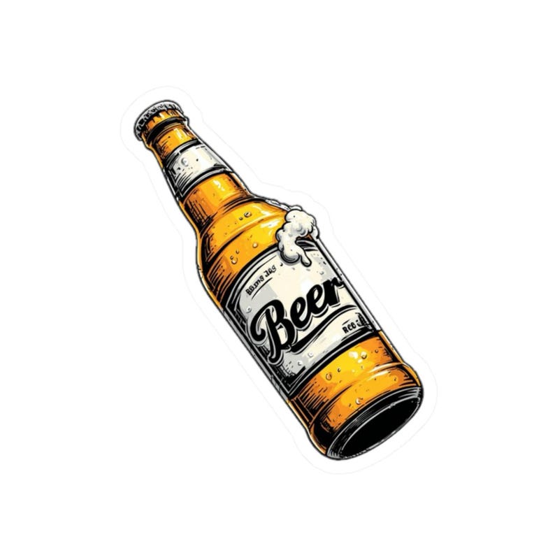 Retro Beer Bottle Sticker | Kiss-cut Sticker, Brewery Label Design - Etsy