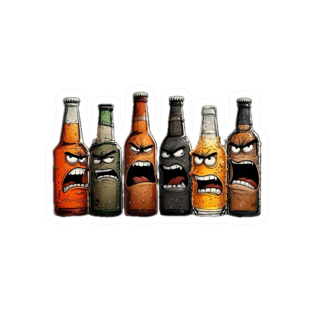 Angry Beer Bottles Sticker | Kiss-cut Sticker - Etsy