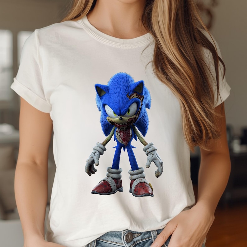 Zombie Sonic Horror Character Art | Digital Download PNG & JPG | Scary ...