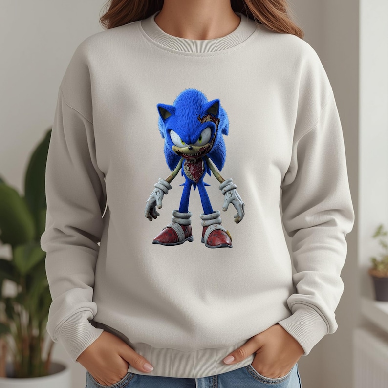 Zombie Sonic Horror Character Art | Digital Download PNG & JPG | Scary ...