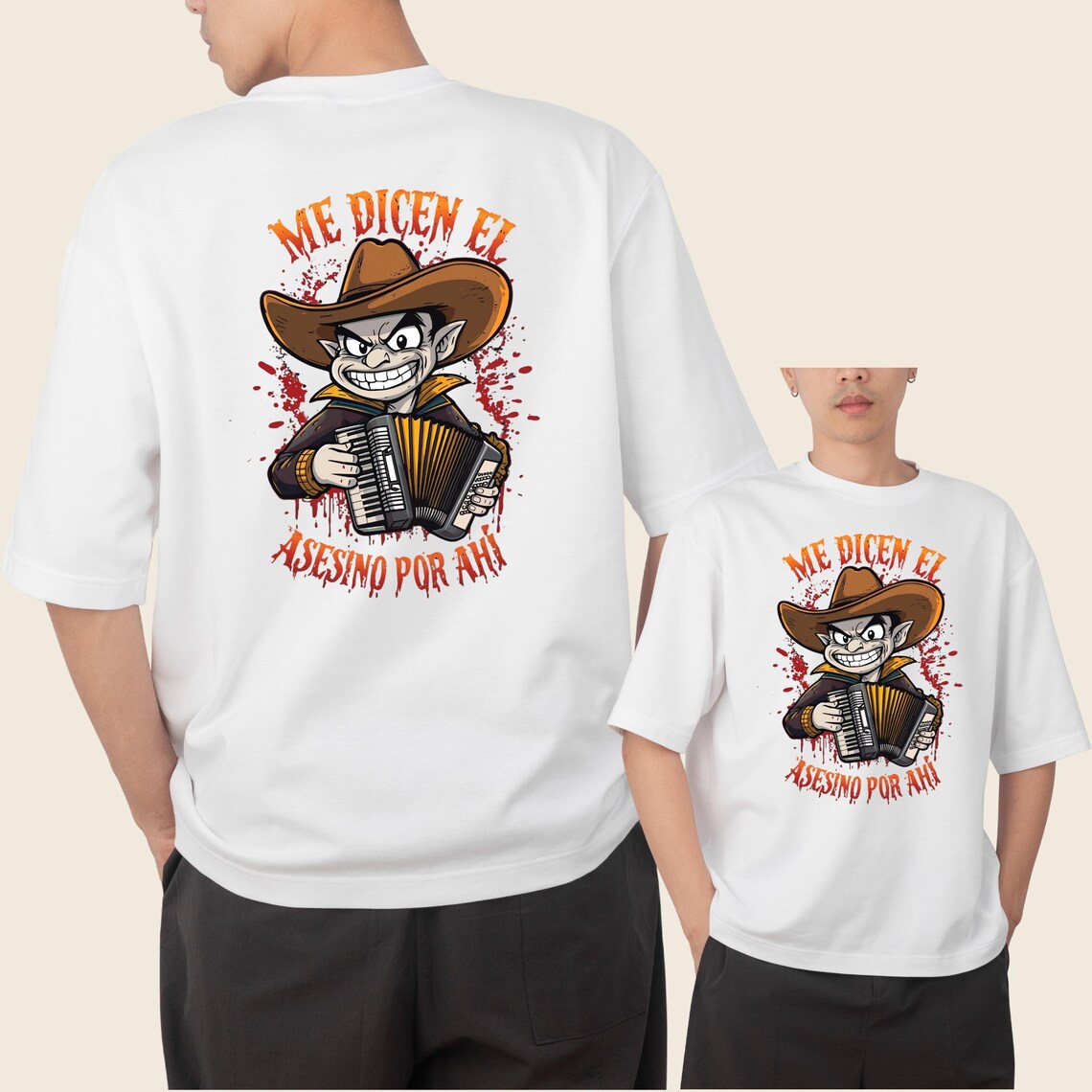 Cartoon Mexican Bandit | Horror Accordion Graphic Tee | Me Dicen El ...