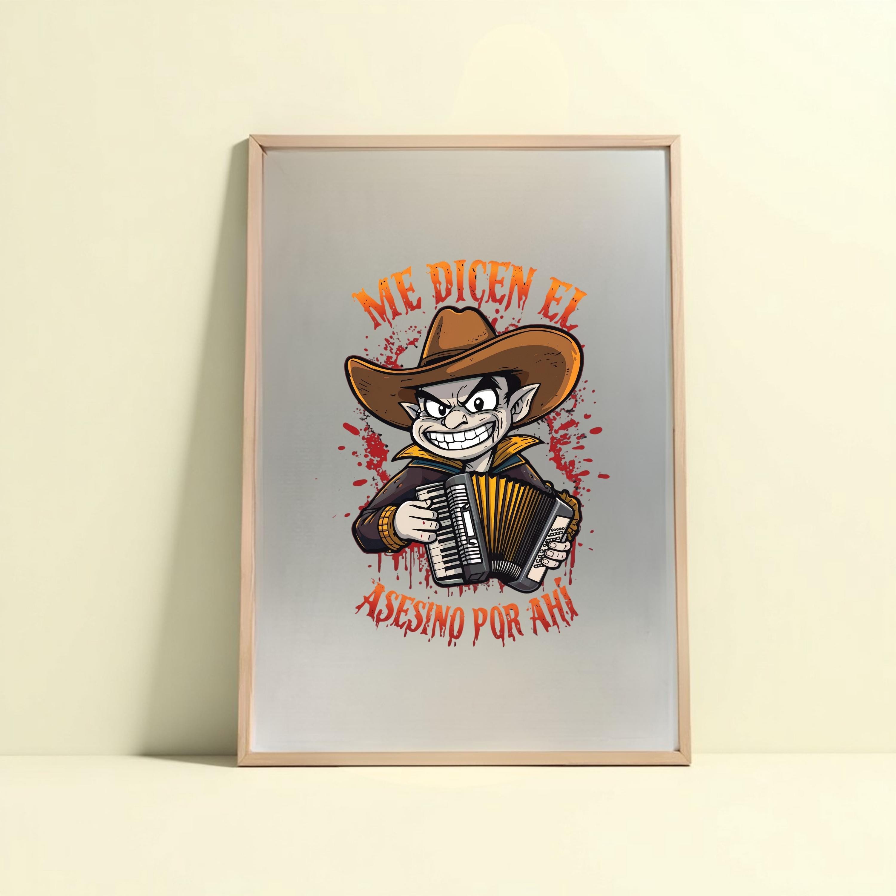Cartoon Mexican Bandit | Horror Accordion Graphic Tee | Me Dicen El ...