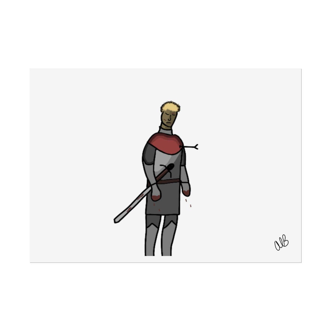 Medieval Knight, Art Print, Quirky Wall Decor, Unique Gift for Comic ...