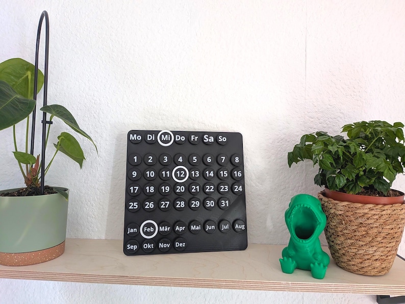 Perpetual Calendar – Minimalist Black and White Desk Calendar, Endless ...
